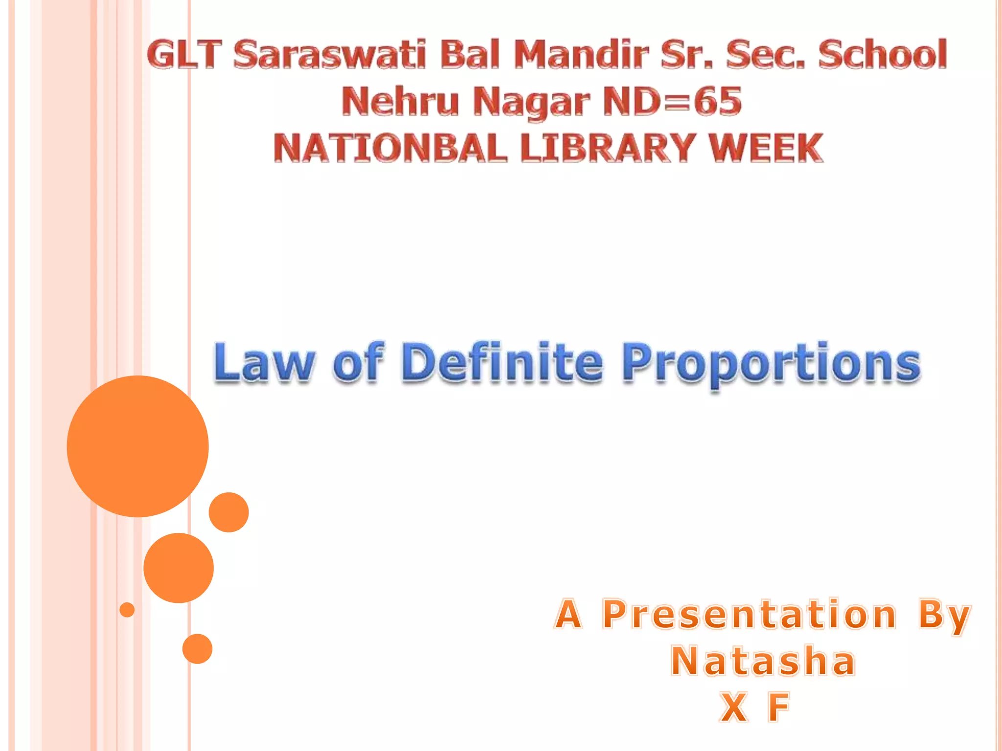 Law of definite proportion by natasha | PPSX