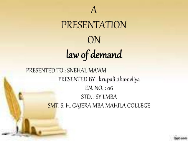 Law of demand | PPTX | Economy | Business and Finance