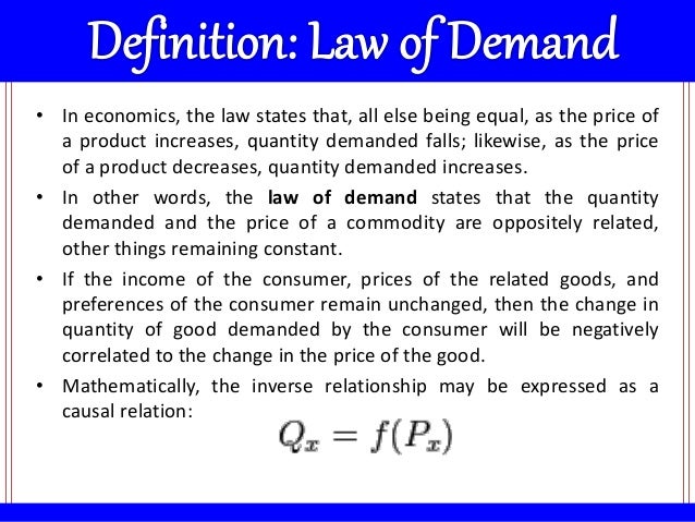 Law of demand and its exceptions