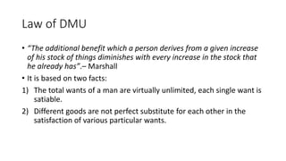 Law of dimining marginal utility 1 | PPT