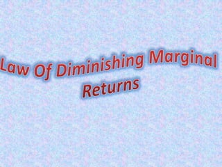 Law of diminishing marginal returns chalapathi v (2) | PPTX