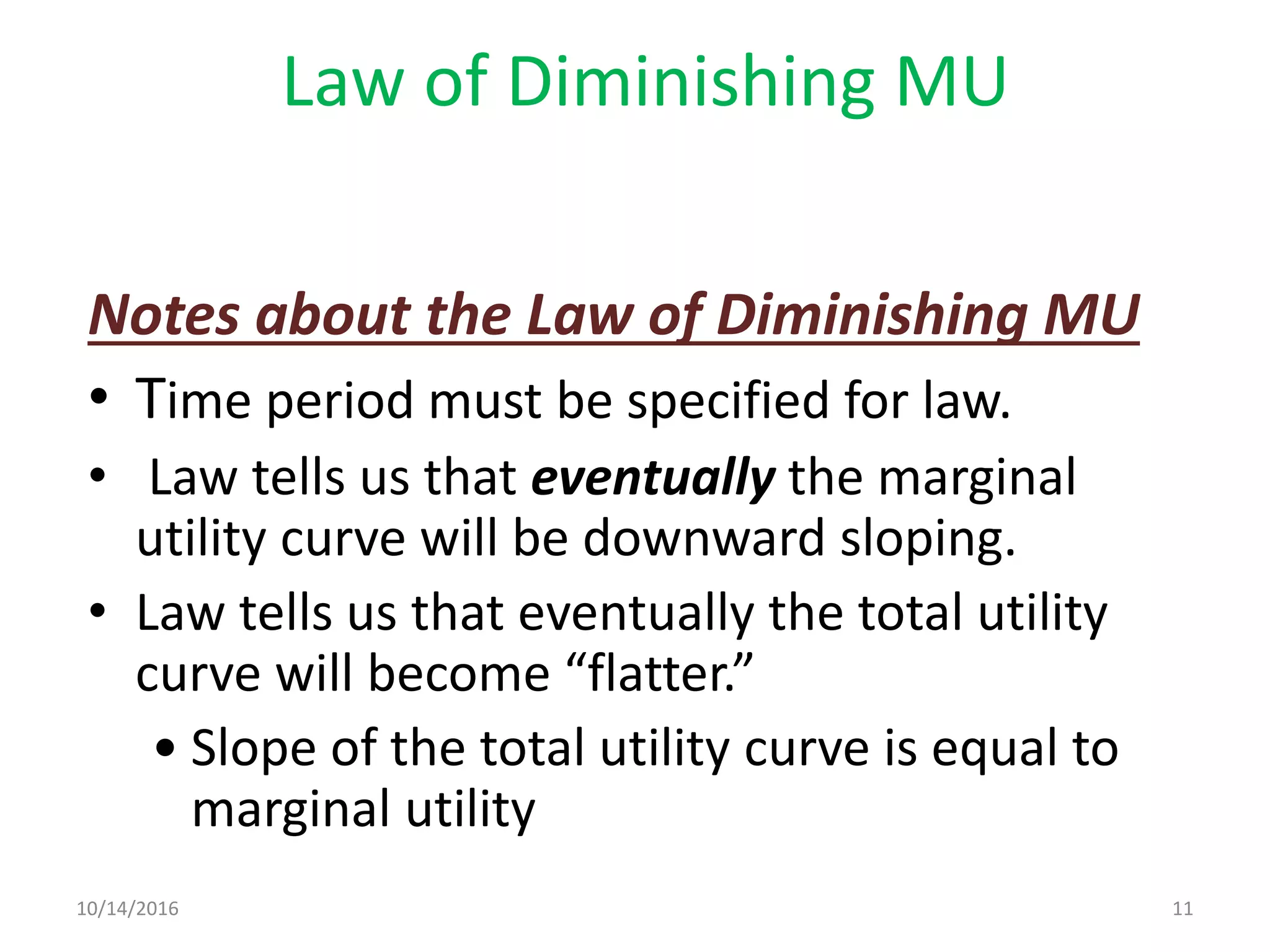 Law of diminishing marginal utility | PPTX