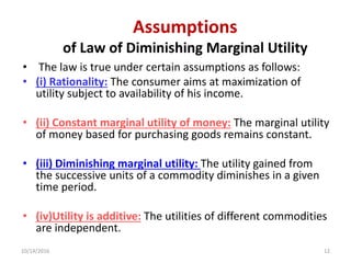 Law of diminishing marginal utility | PPT