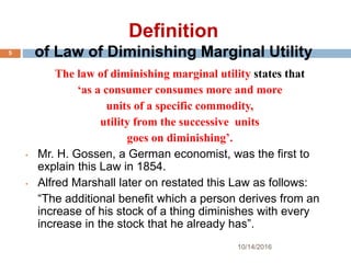 Law of diminishing marginal utility | PPT