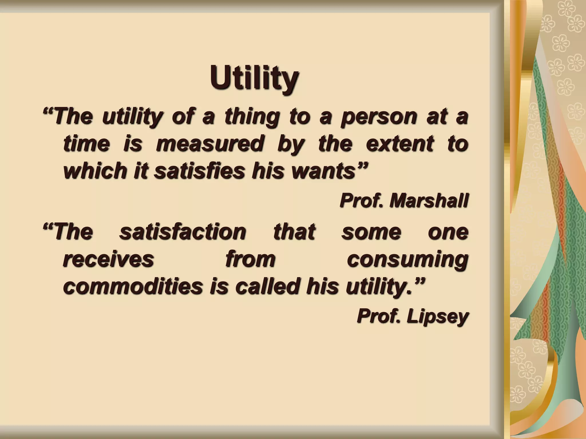 Law of diminishing marginal utility | PPT