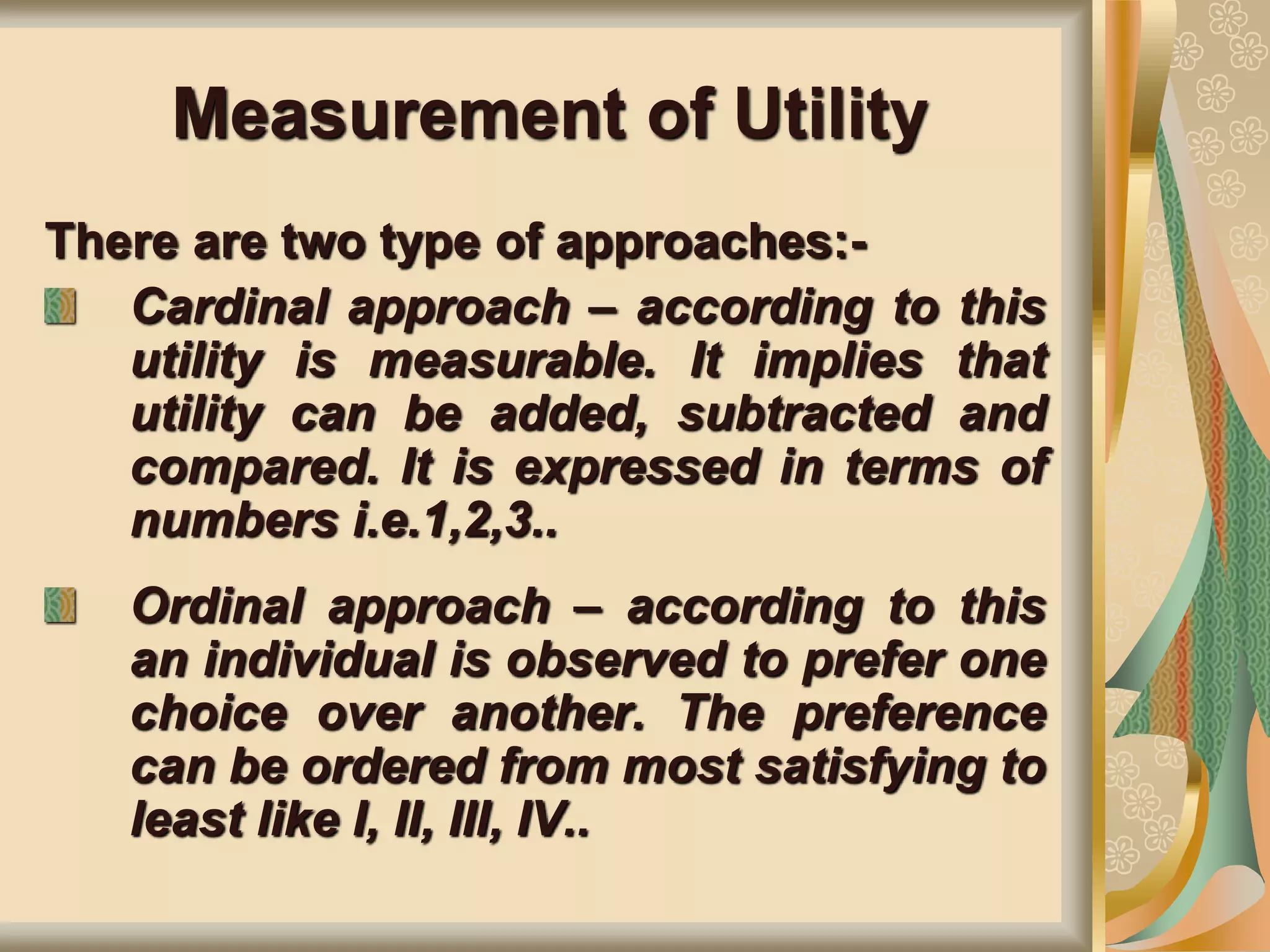 Law of diminishing marginal utility | PPT