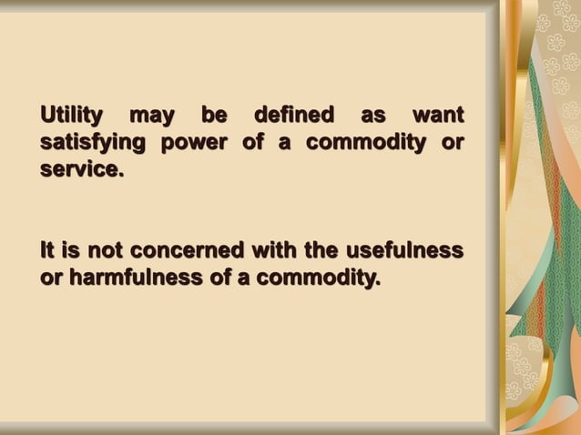 Law of diminishing marginal utility | PPT