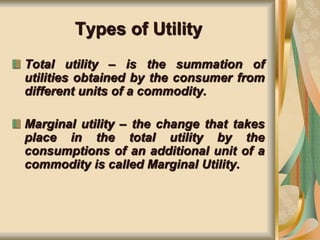 Law of diminishing marginal utility | PPT