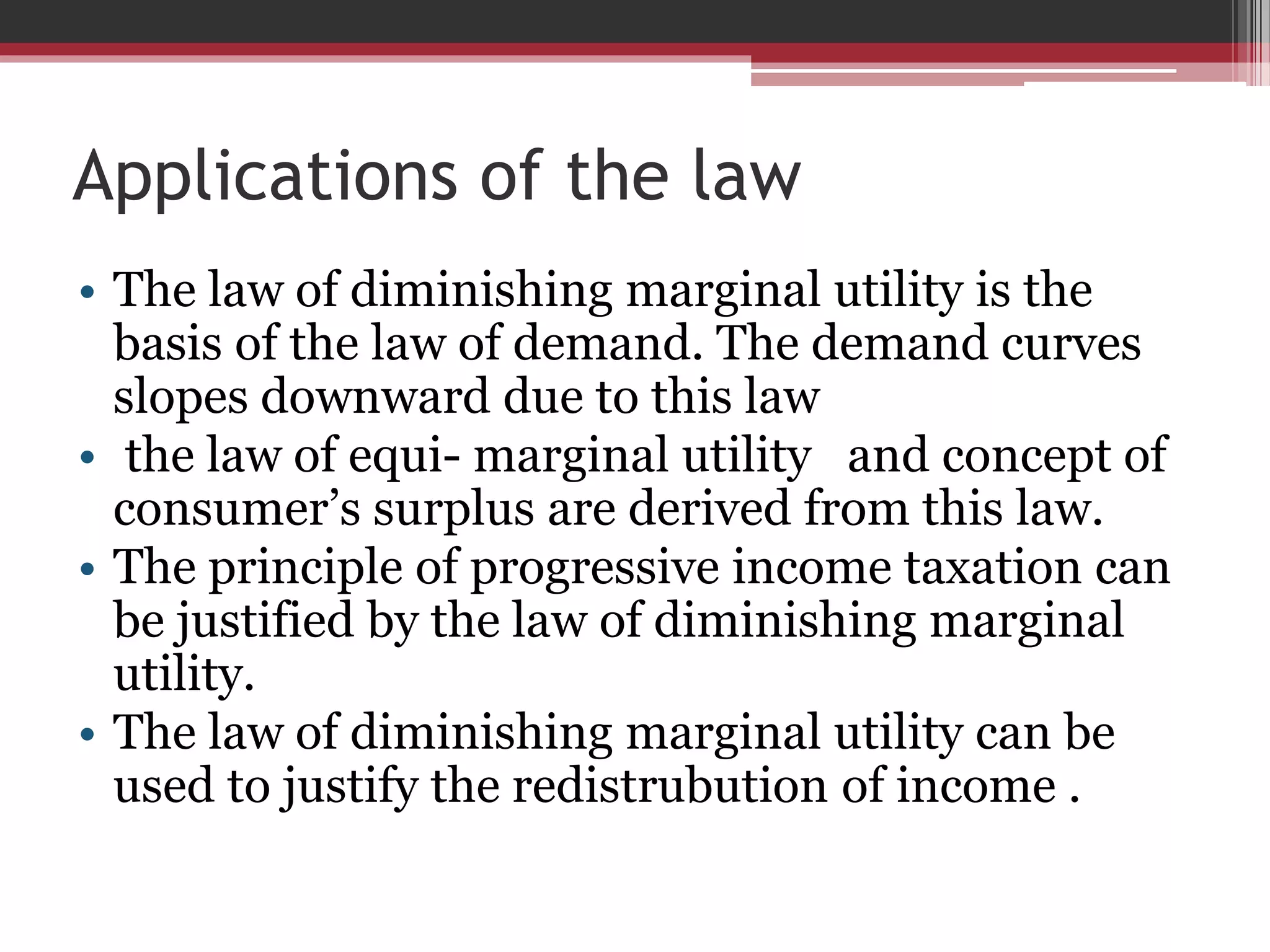 Law of diminishing marginal utility | PPTX
