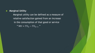 Law of diminshing marginal utility | PPTX