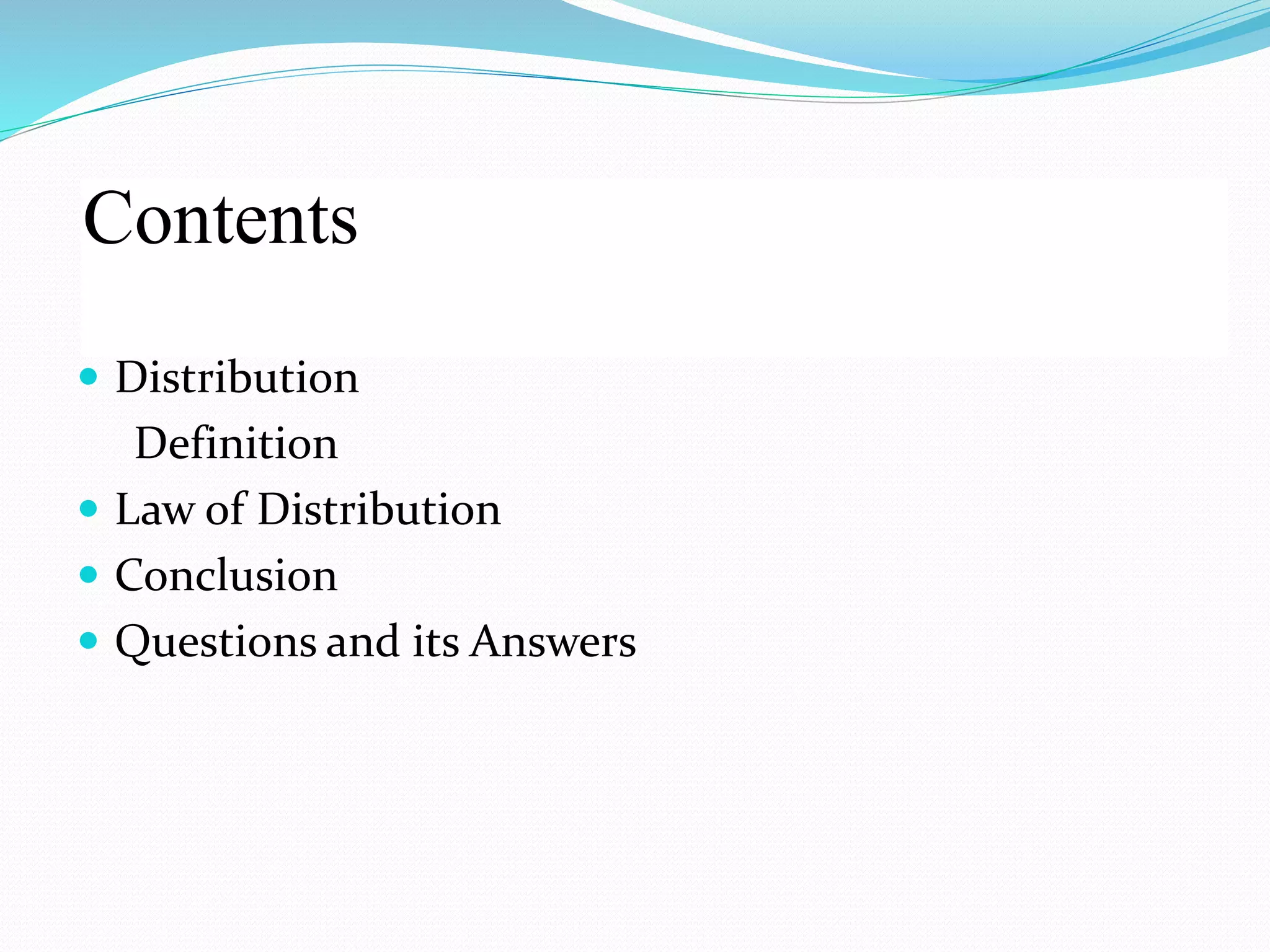 Law of distribution | PPTX | Educational Assessment | Education