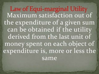 Law of equi marginal utility | PPTX