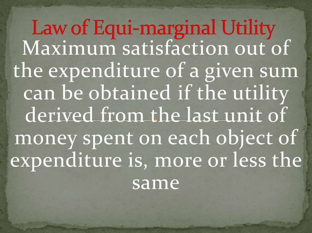 Law of equi marginal utility | PPTX