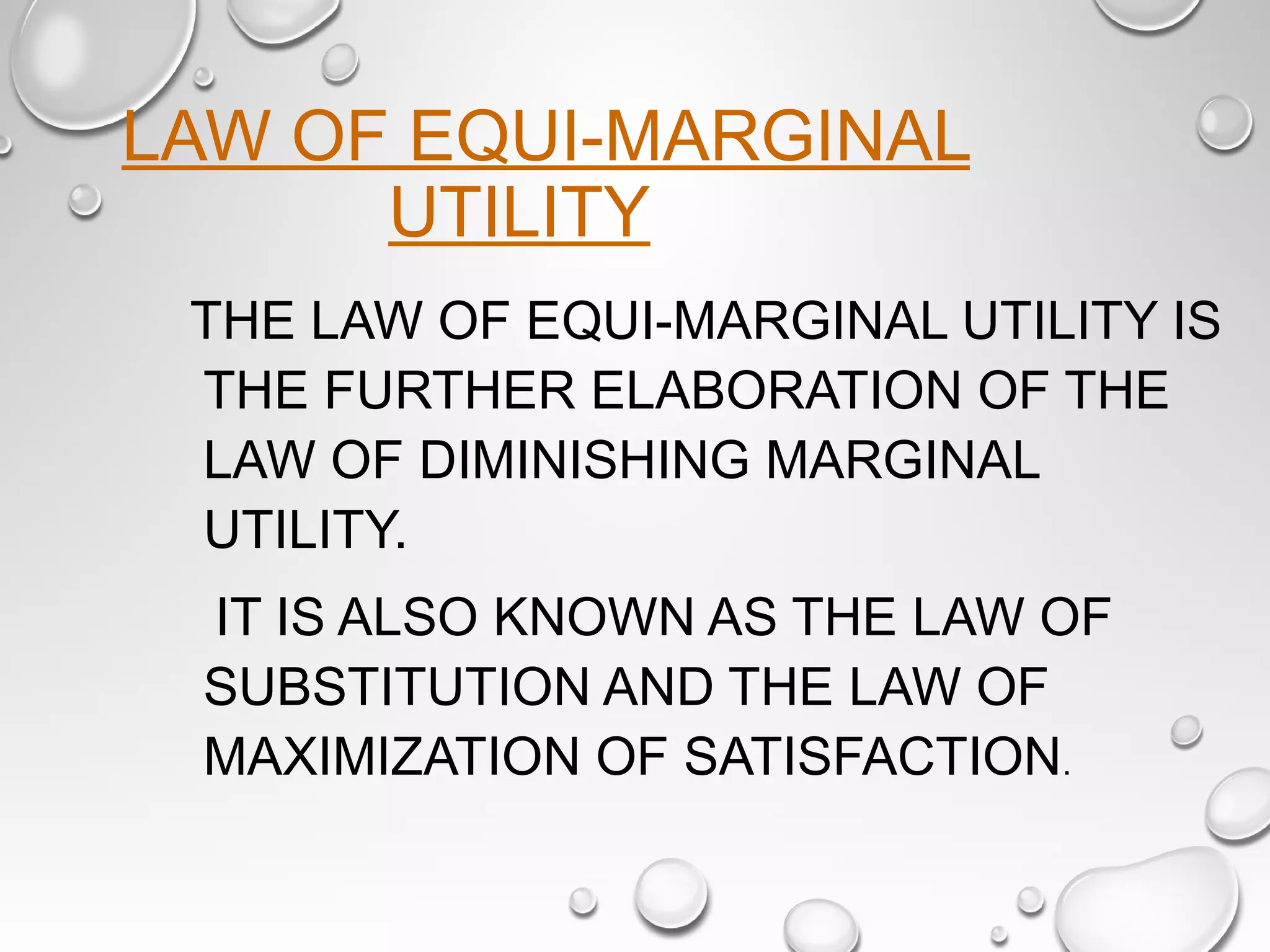 Law of equi marginal utility | PPT