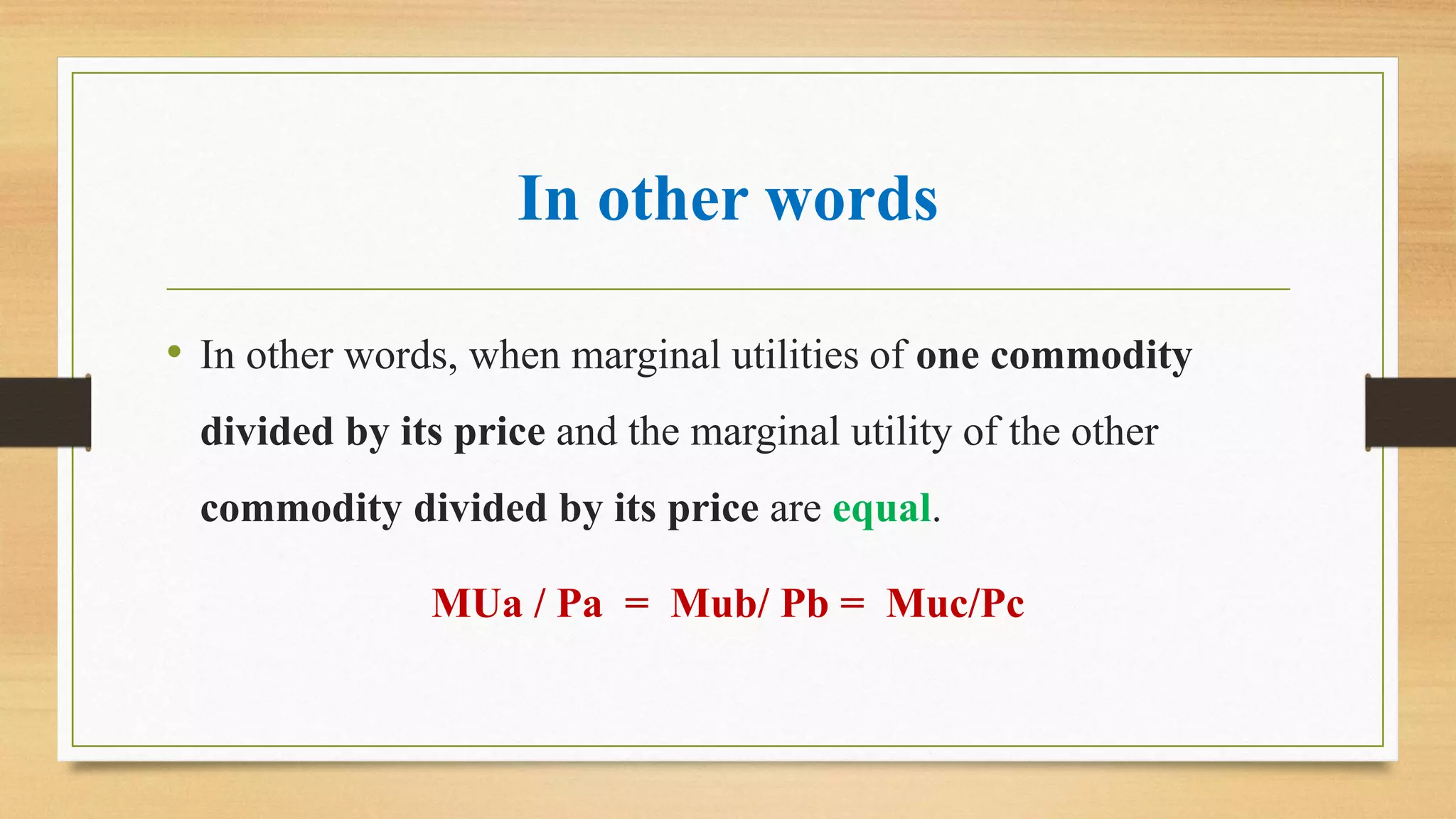 Law of equi marginal utility | PDF