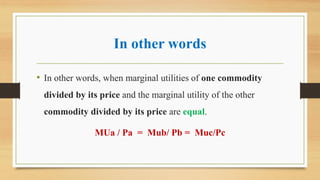 Law of equi marginal utility | PDF