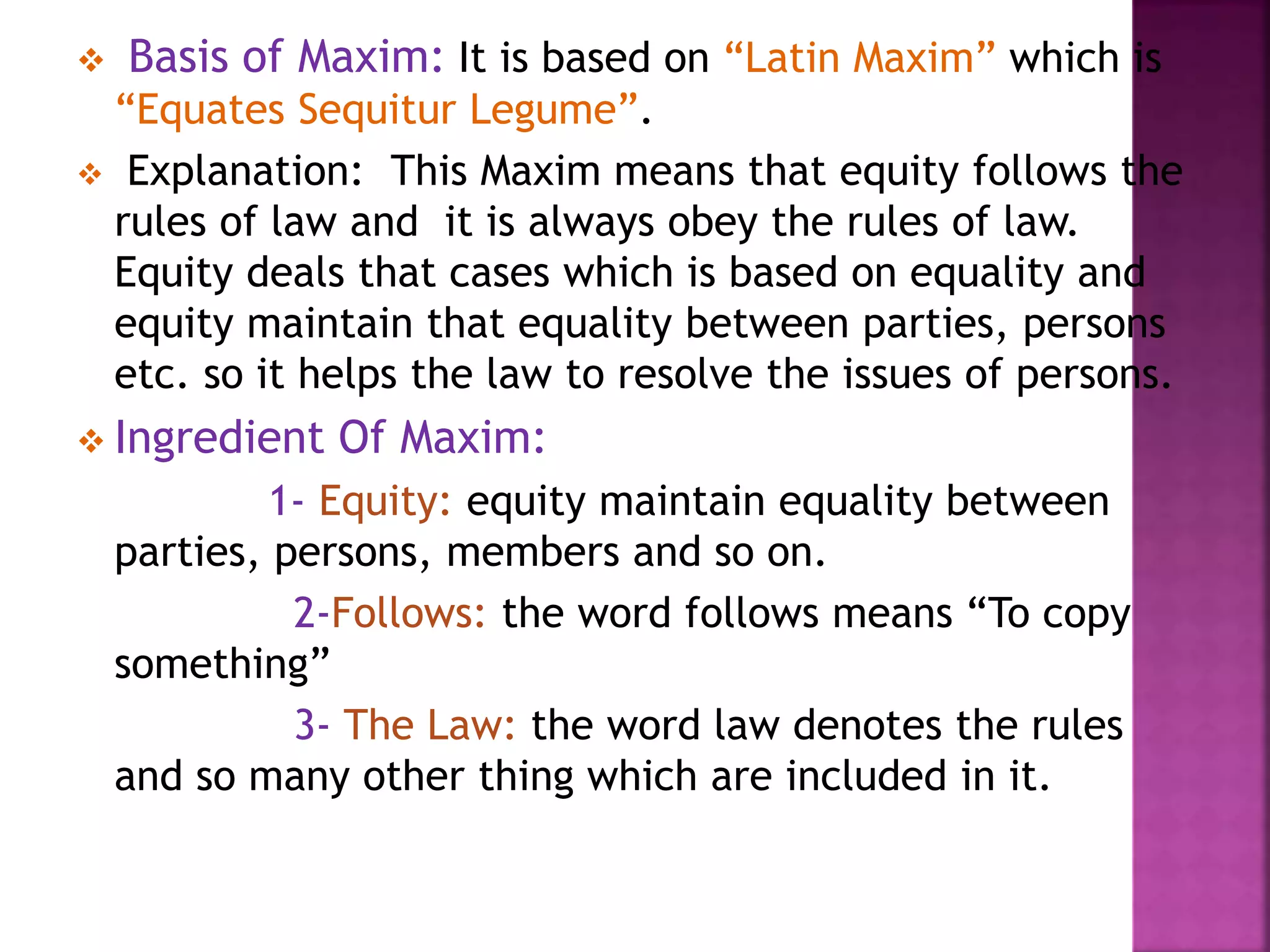 Maxims Of Equity Pptx