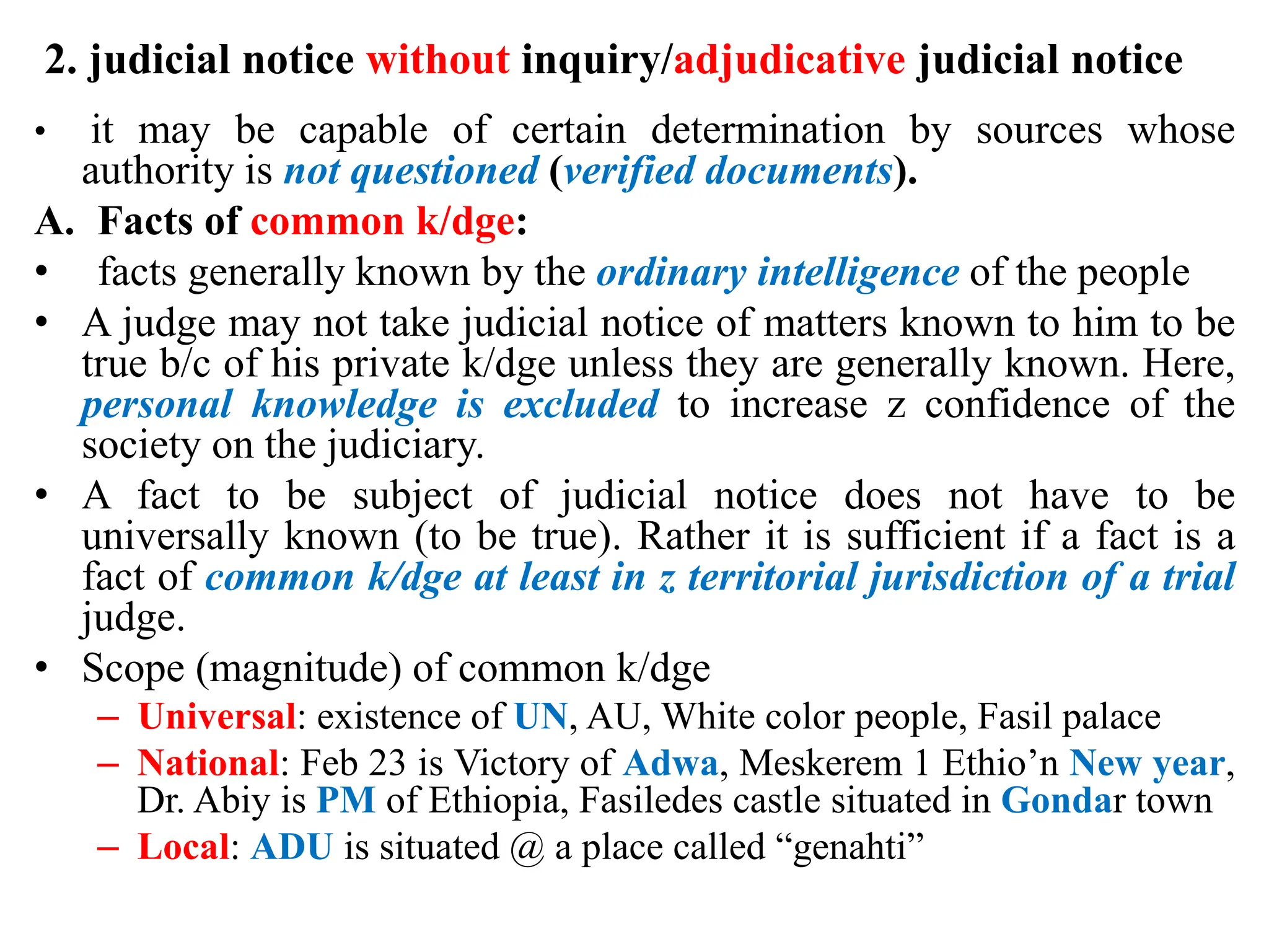 Ethiopian Law of Evidence Lecture Notes ppt | PPTX