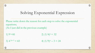 Law of exponent Lecture Slide | PPTX