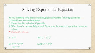 Law of exponent Lecture Slide | PPTX