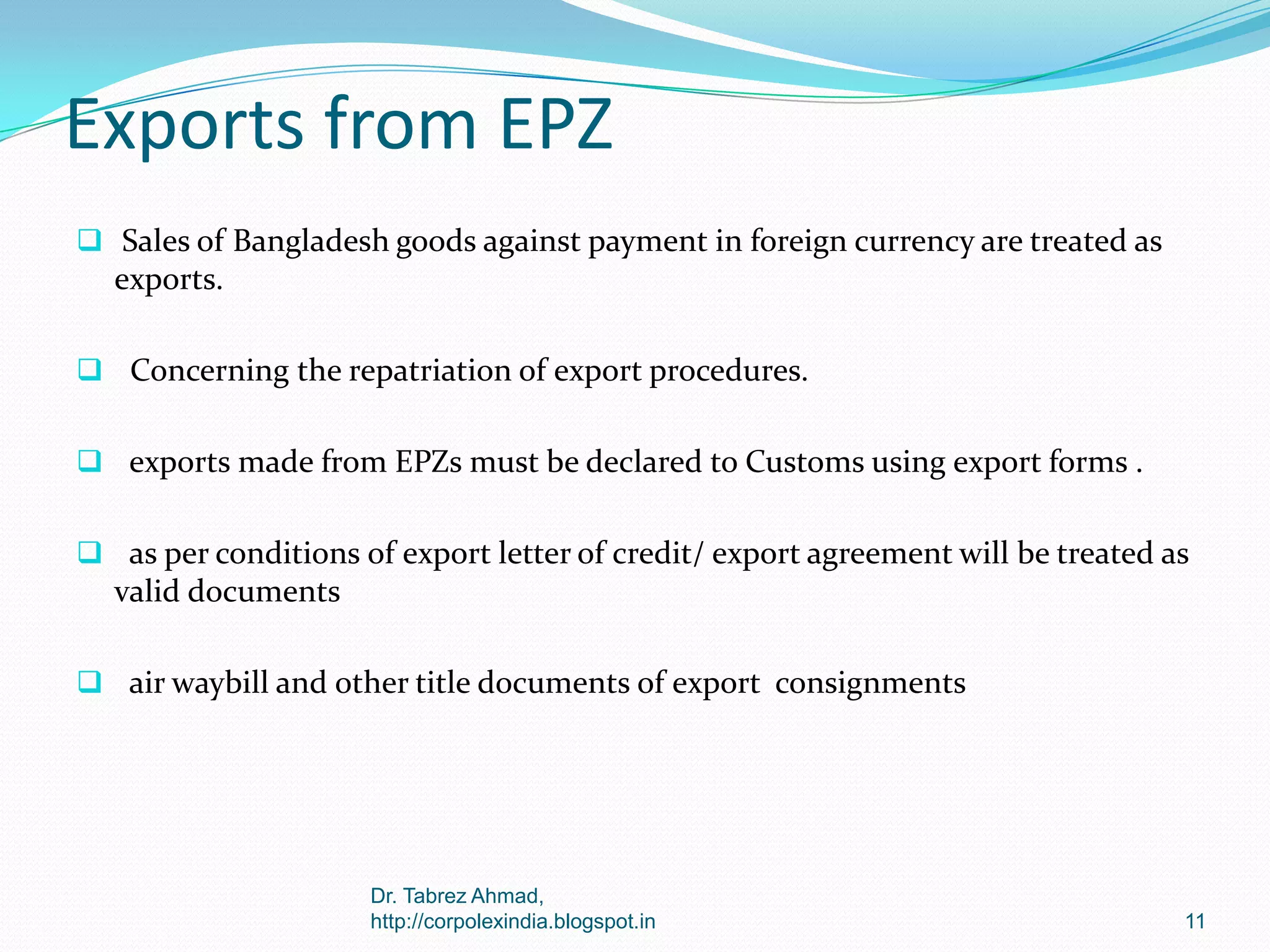 Law of export processing zones | PPTX | Logistics | Business