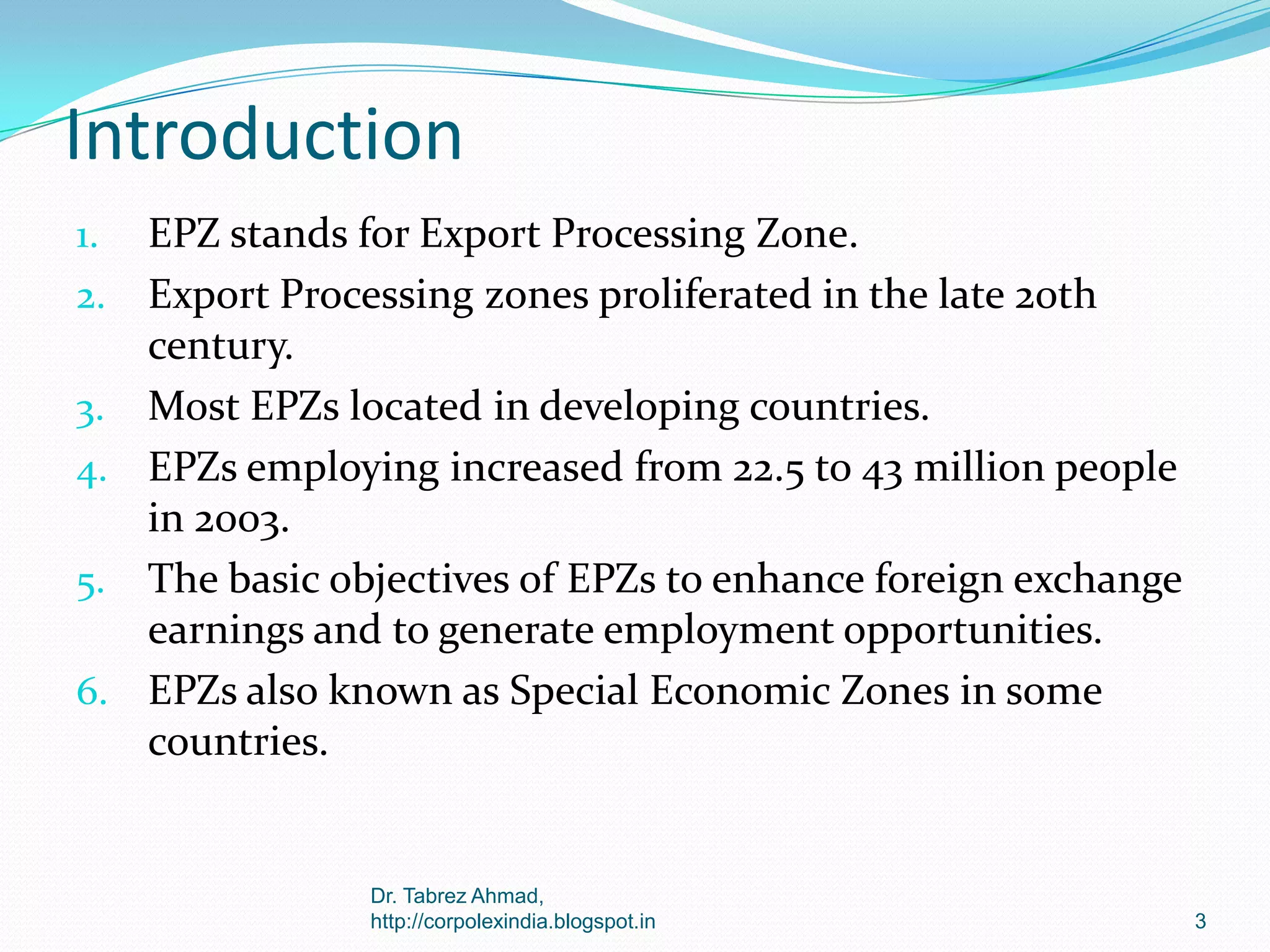 Law of export processing zones | PPTX | Logistics | Business