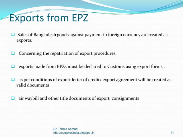 Law of export processing zones | PPTX | Logistics | Business