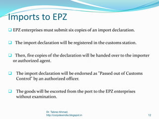 Law of export processing zones | PPTX | Logistics | Business