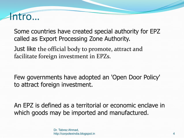 Law of export processing zones | PPTX | Logistics | Business