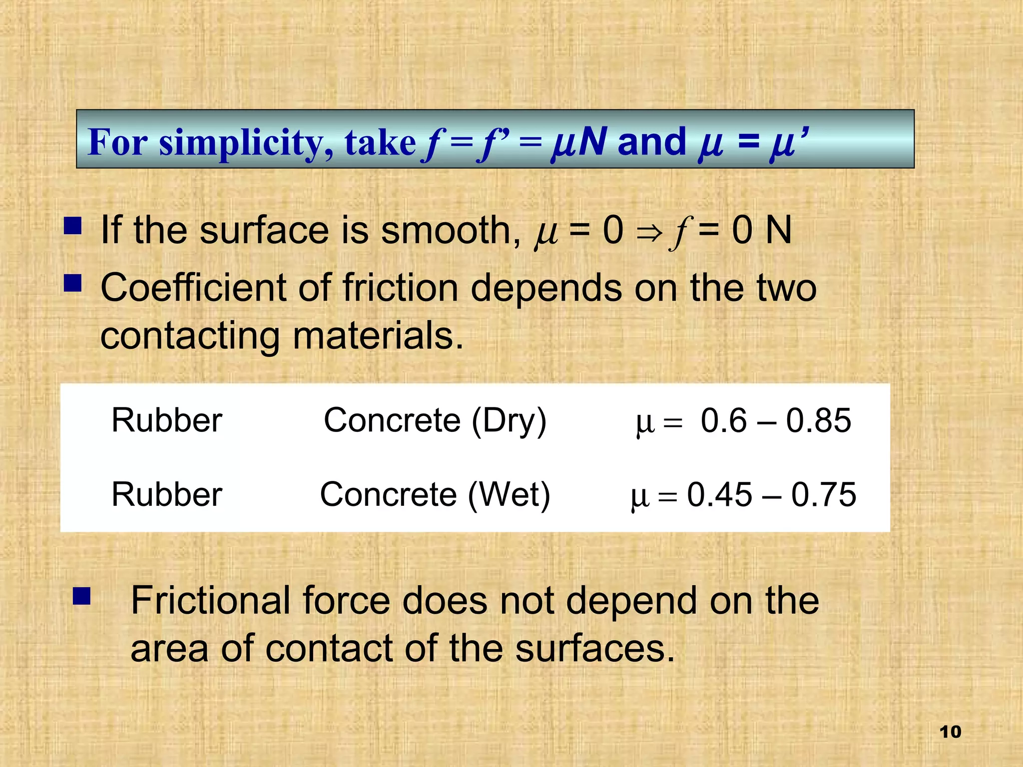 Law of friction | PPT