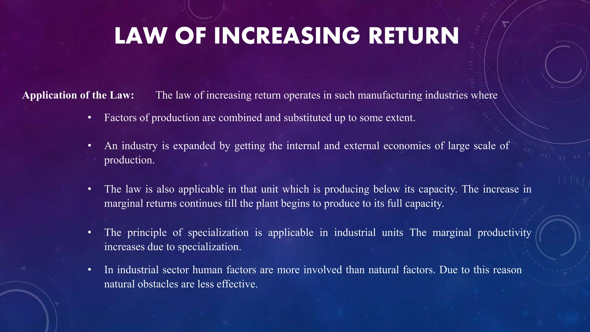 Law of increasing return | PPTX
