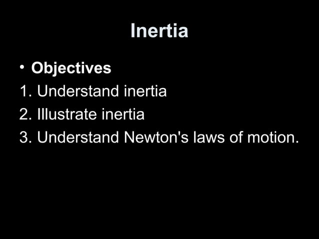 Law of inertia | PPT | Physics | Science
