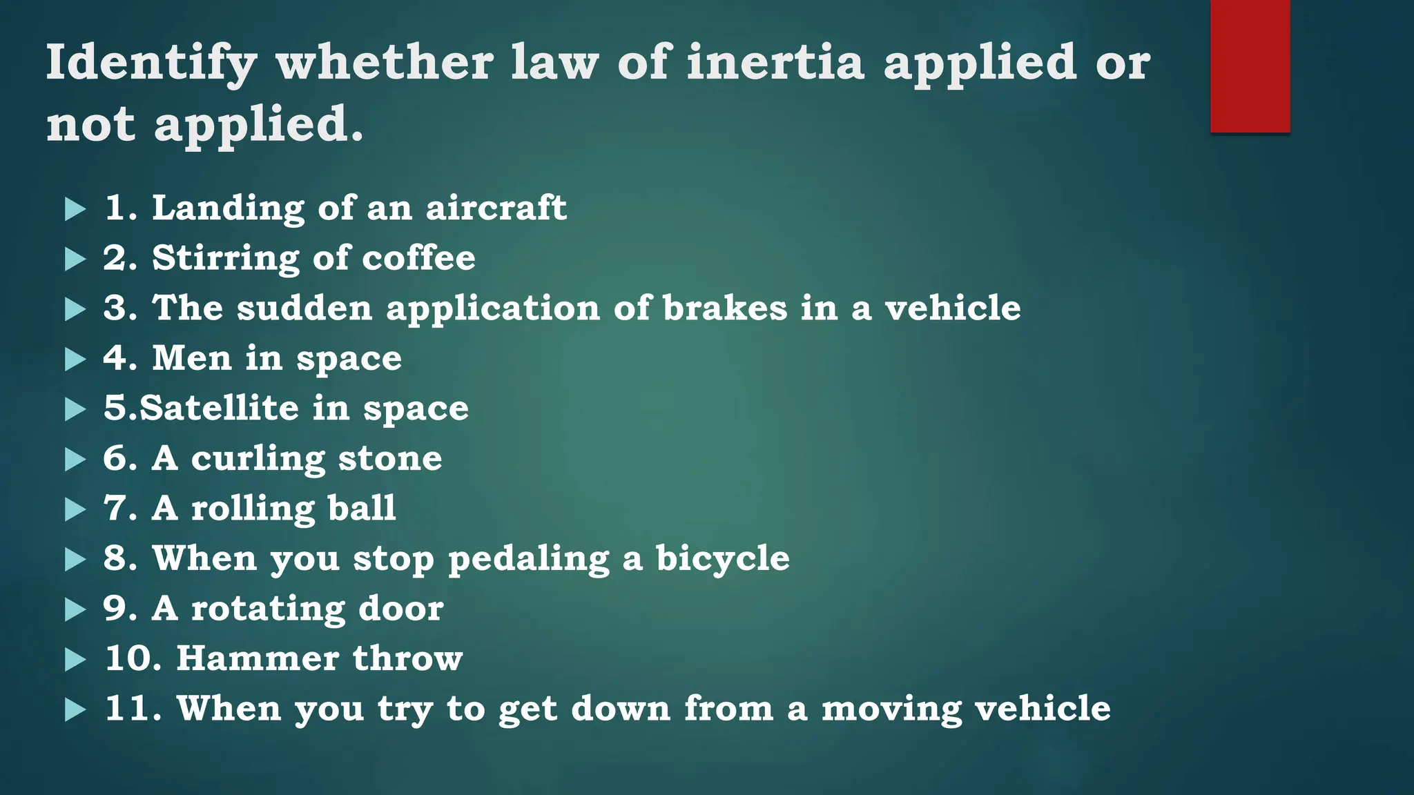 LAW OF INERTIA.pptx first law of motion by Isaac Newton (First Quarter ...