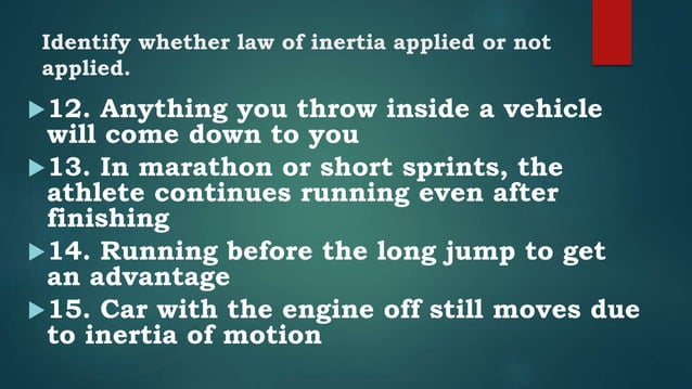 LAW OF INERTIA.pptx first law of motion by Isaac Newton (First Quarter Grade 8 Science) | PPT