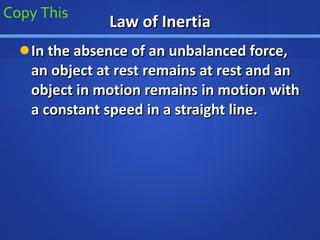 Law of Inertia and Frames of Reference | PPT