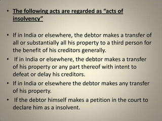 Law of insolvency | PPTX