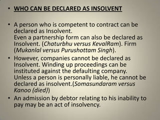 Law of insolvency | PPTX