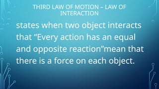 LAW OF INTERACTION.pptx third law of motion by Isaac Newton | PPTX