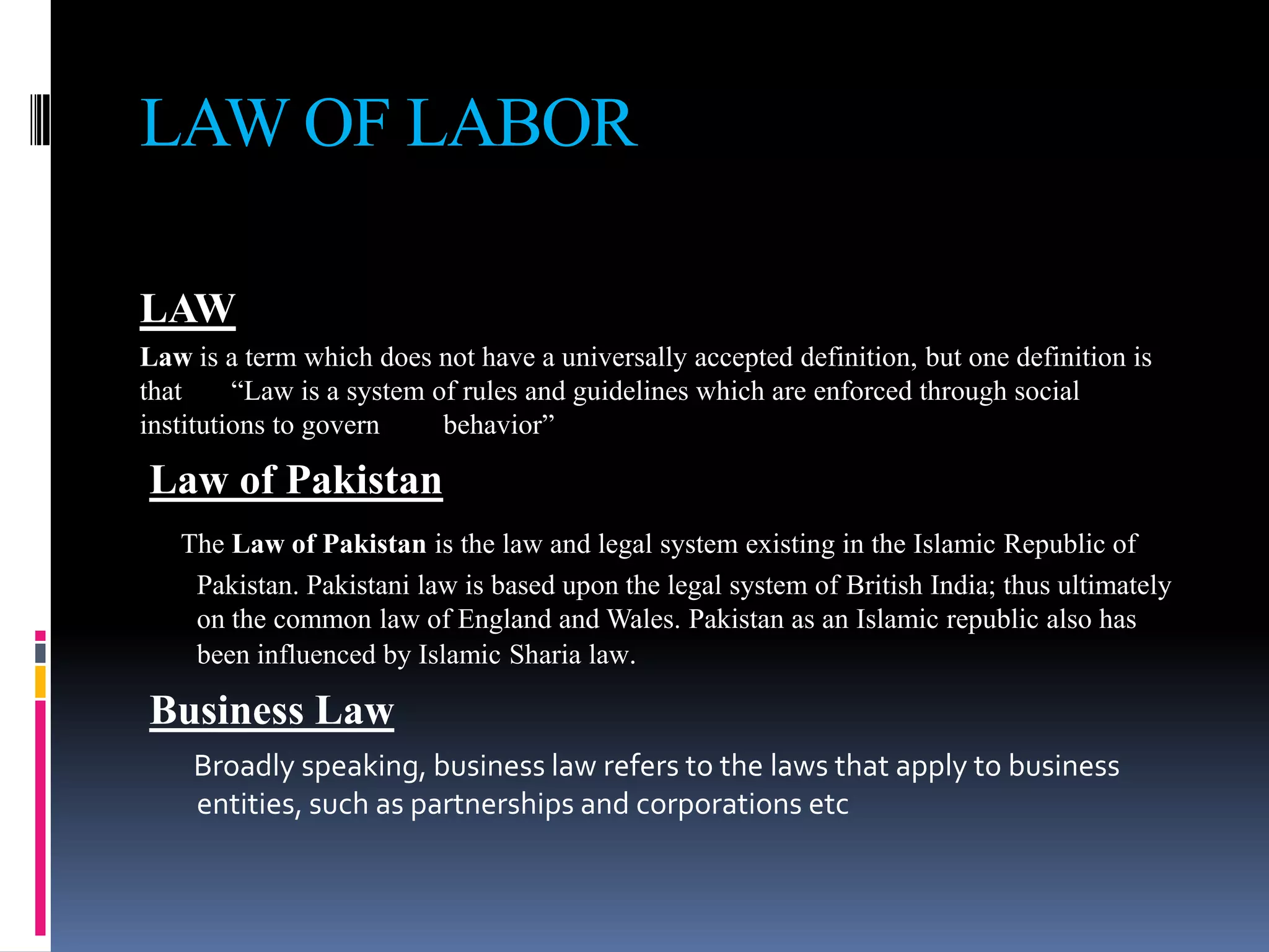Law of labor | PPTX | Law