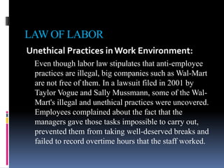 Law of labor | PPTX | Law