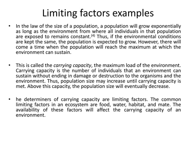 Law of limiting factors | PPTX