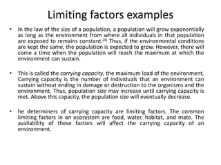 Limiting Factors In An Ecosystem Examples