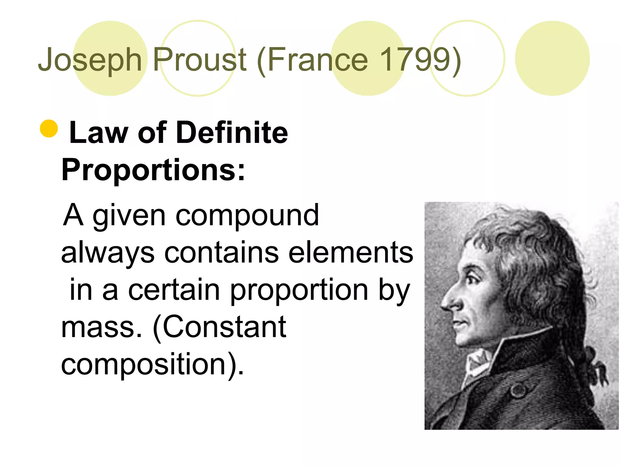 Law of multiple proportions and law of definite proportions | PPT