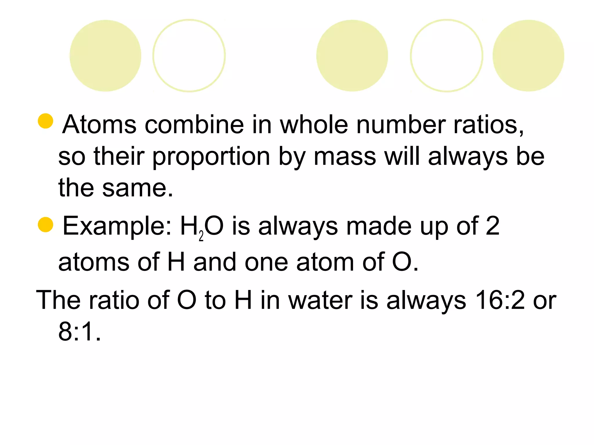 Law of multiple proportions and law of definite proportions | PPT ...