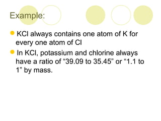 Law of multiple proportions and law of definite proportions | PPT