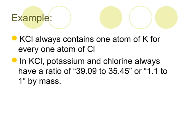 Law of multiple proportions and law of definite proportions | PPT ...