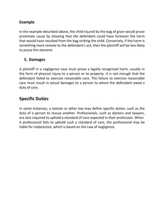 Law of negligence | DOCX