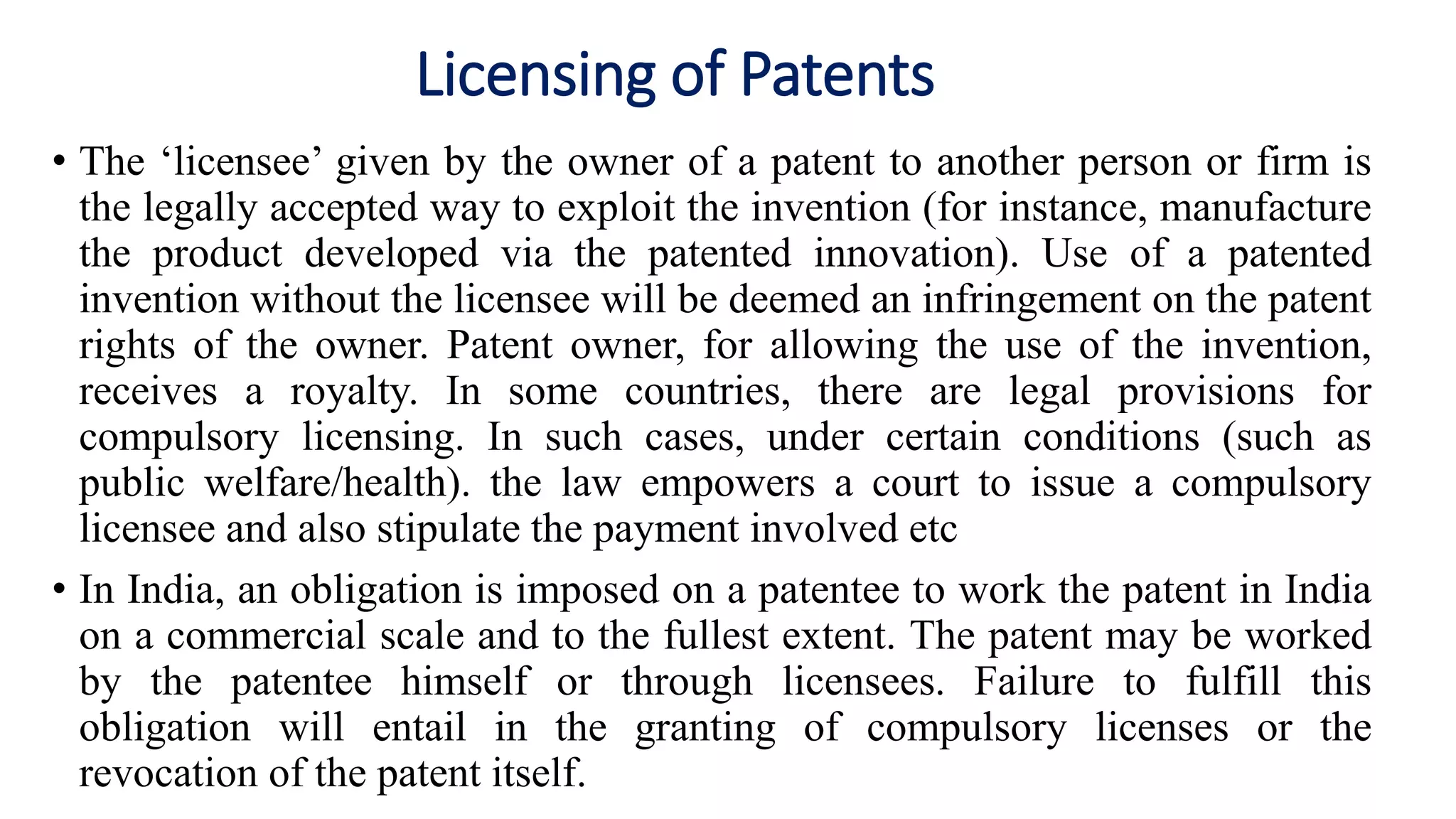 Law of patents | PPTX