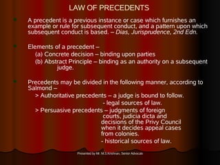 LAW OF PRECEDENTS- explains all the materials with cases with doubts in ...