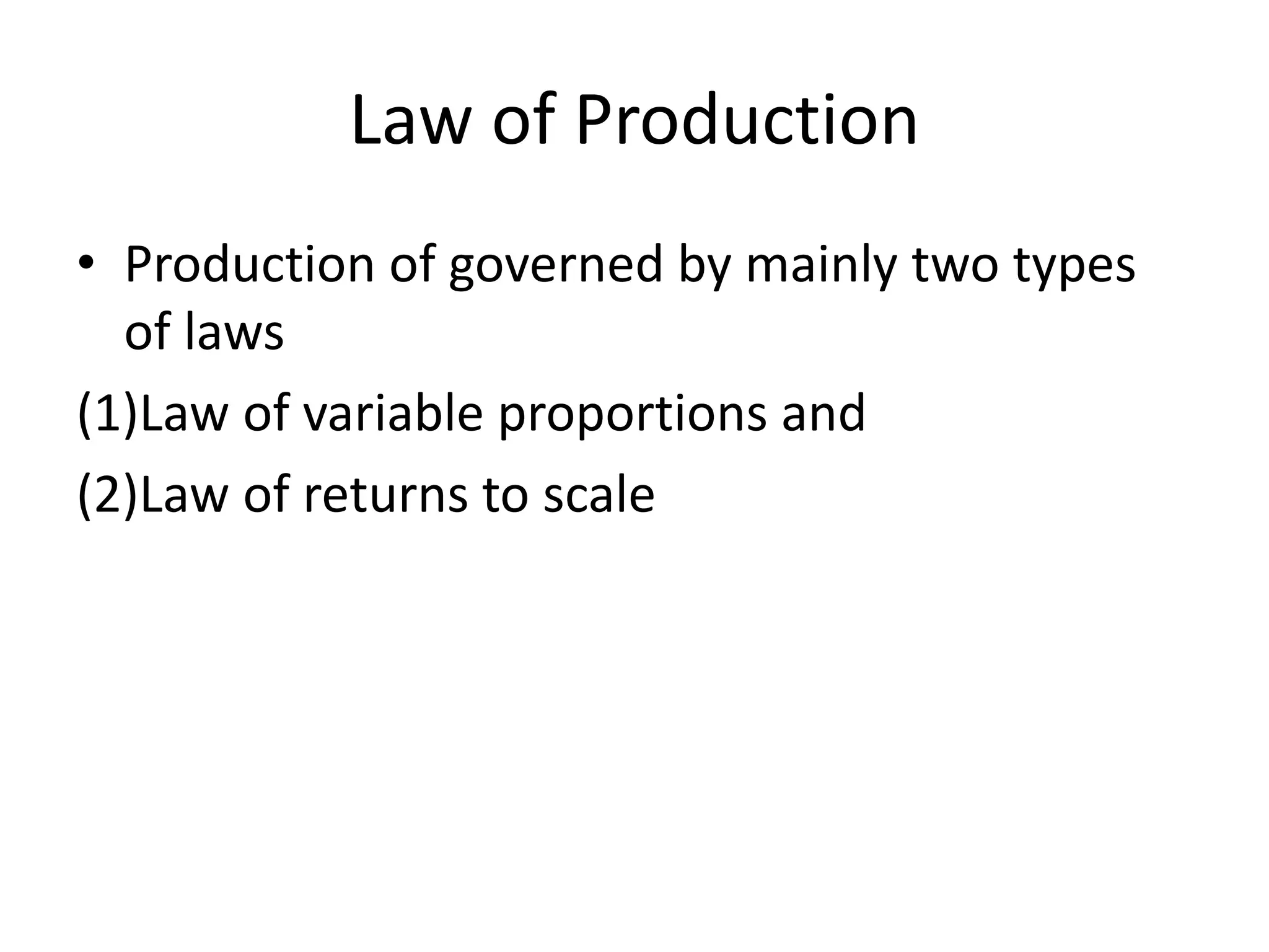 Law of production | PPTX